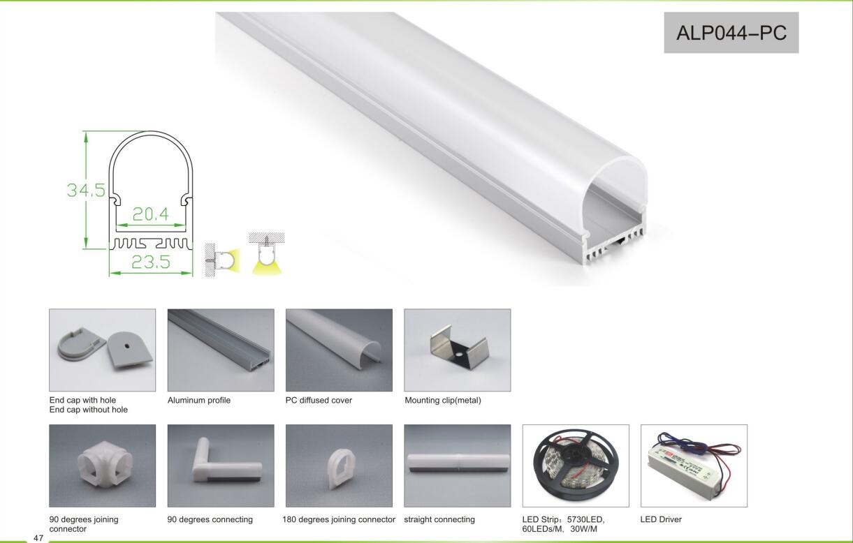 LED Aliminium Profile ALP044-PC Round